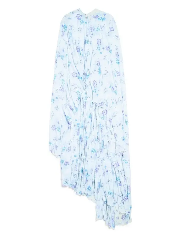 Balenciaga Floral-print Pleated Maxi Dress