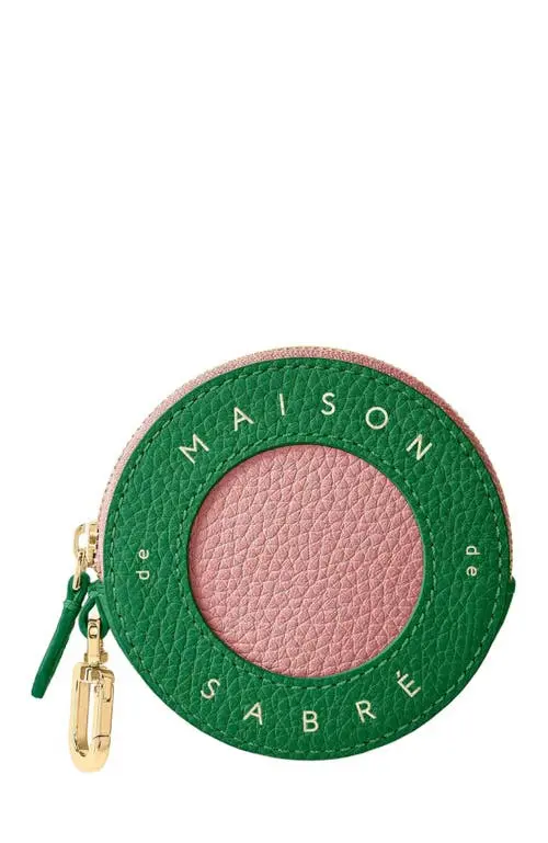 MAISON DE SABRE Leather Coin Purse - Emerald Lily