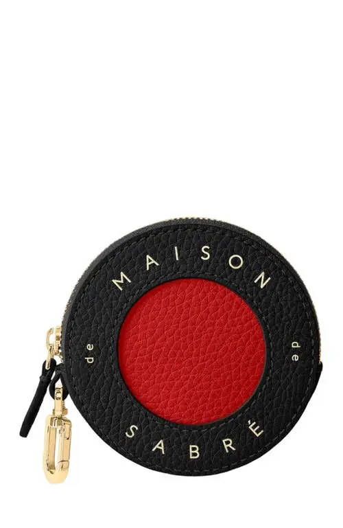MAISON DE SABRE Leather Coin Purse - Pomegranate Caviar