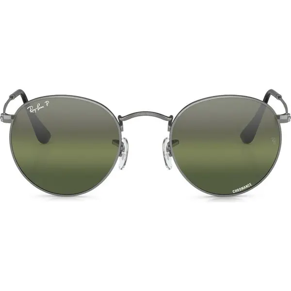 Ray-ban 53mm Round Frame Polarized Sunglasses - Gunmetal