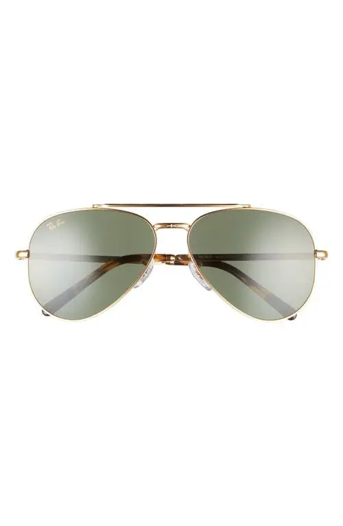 Ray-ban Aviator 58mm Sunglasses - Legend Gold/black Green