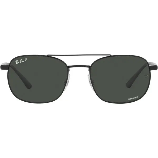 Ray-ban Chromance 54mm Polarized Square Sunglasses - Black / Polarized Dark Grey