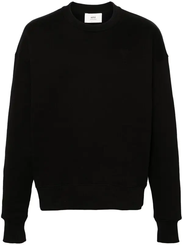 AMI Paris De Coeur-embossed Sweatshirt - Black