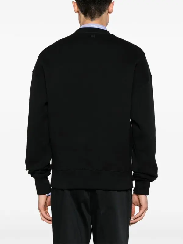 AMI Paris De Coeur-embossed Sweatshirt - Black