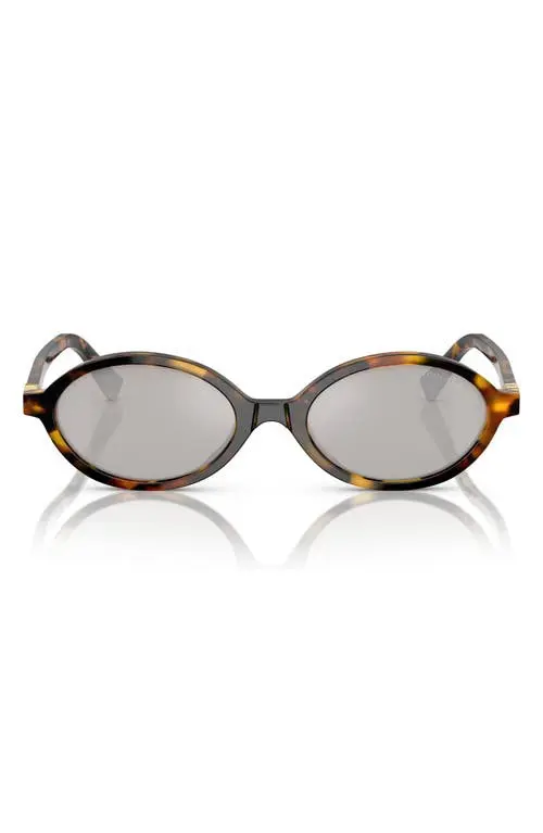 Miu Miu 50mm Oval Sunglasses - Grey Mirror