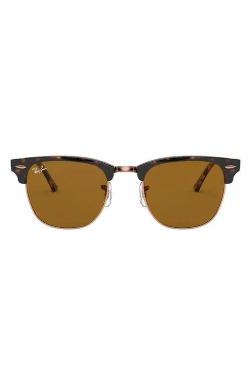 Ray-ban Clubmaster 51mm Sunglasses - Shiny Havana/brown