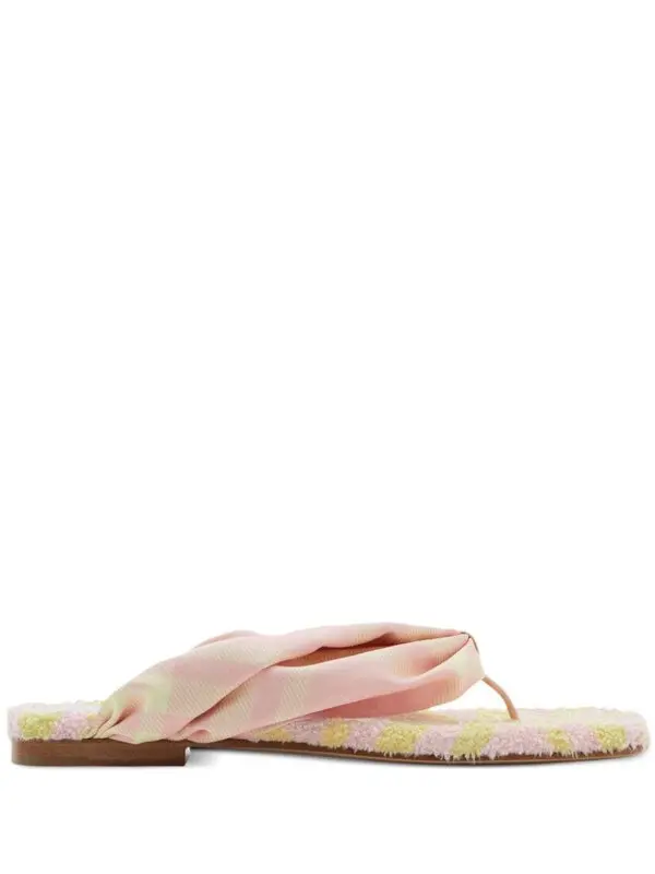 Burberry Open-toe Flat Sandals - Pink