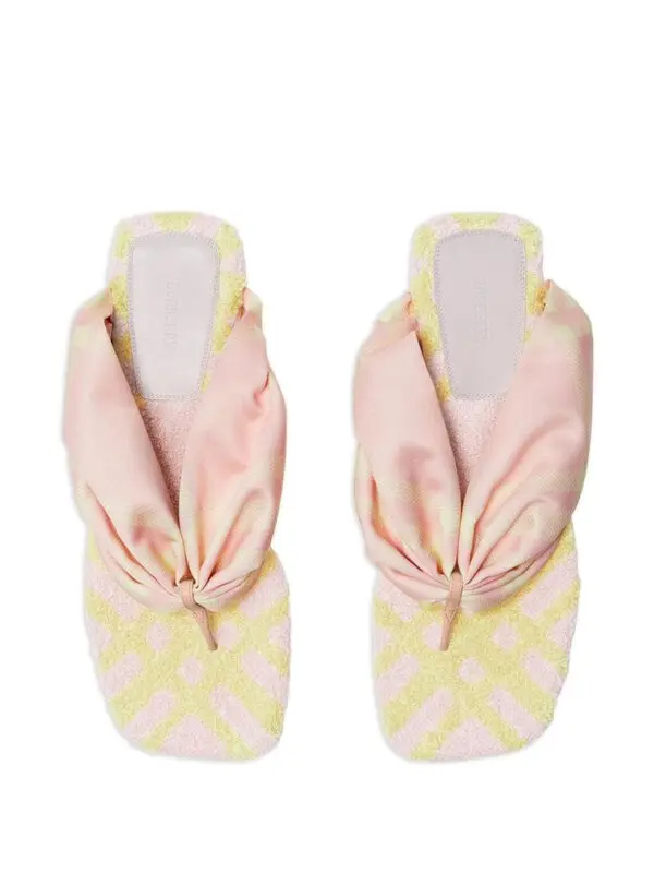 Burberry Open-toe Flat Sandals - Pink