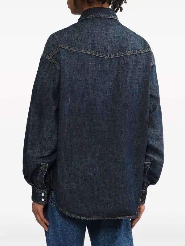Palm Angels Logo-embroidered Denim Shirt