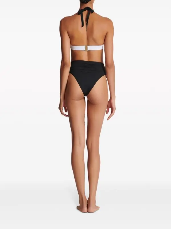 Balmain Button-embellished High-waisted Bikini