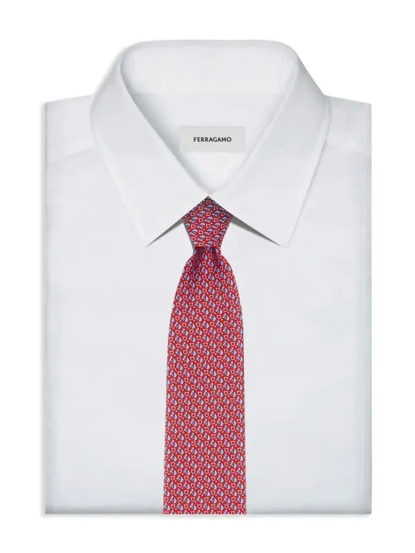FERRAGAMO Silk Neck Tie - Red