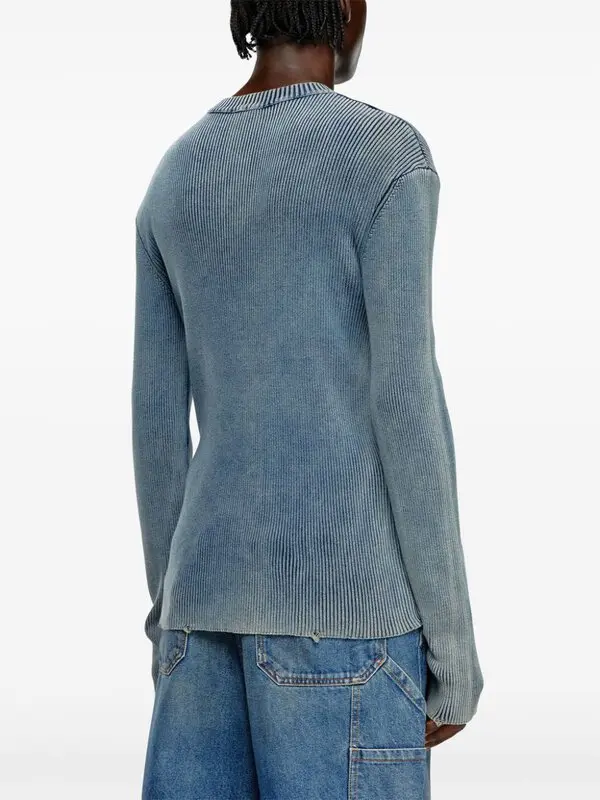 DIESEL® Appliqué-logo Ribbed Top - Blue