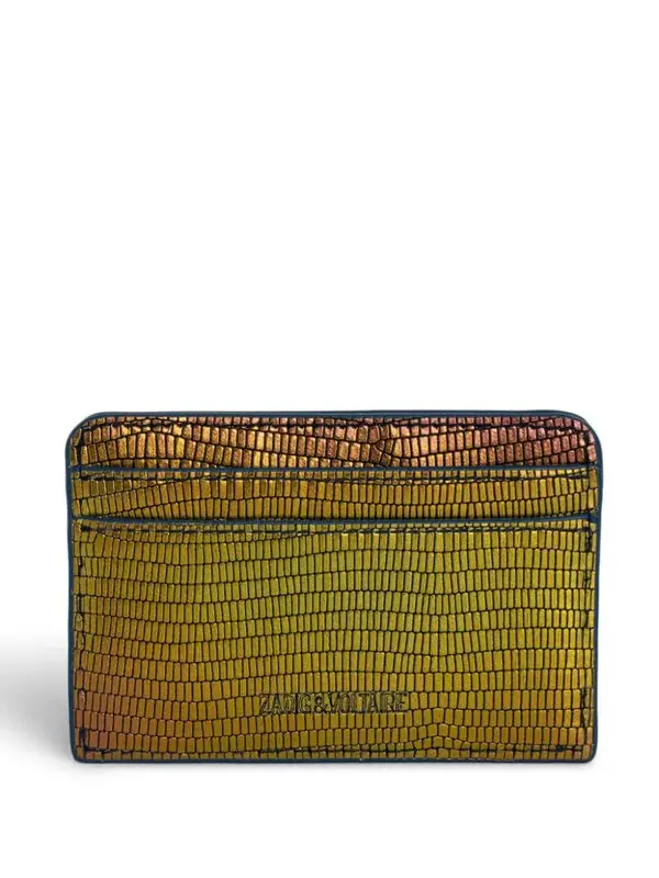 Zadig&Voltaire Appliqué-logo Metallic Leather Cardholder