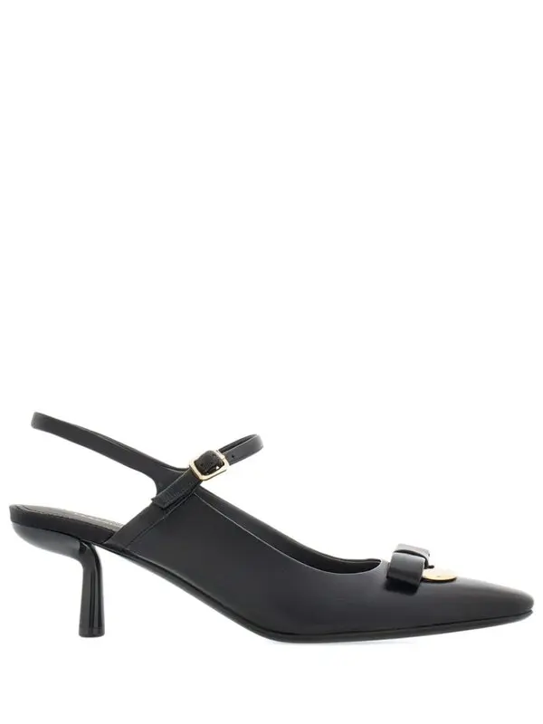 FERRAGAMO 55mm Drop Bow Pumps - Black