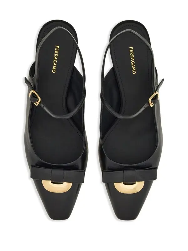 FERRAGAMO 55mm Drop Bow Pumps - Black