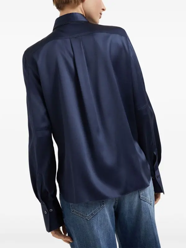 Brunello Cucinelli Stretch-silk Shirt - Blue