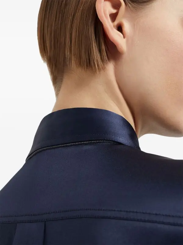 Brunello Cucinelli Stretch-silk Shirt - Blue
