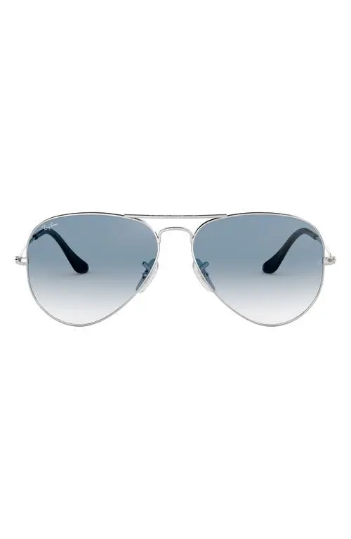 Ray-ban 55mm Aviator Sunglasses - Silver Blue