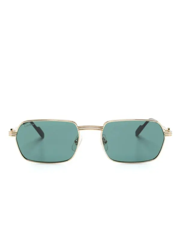 CARTIER Rectangle-frame Sunglasses - Gold