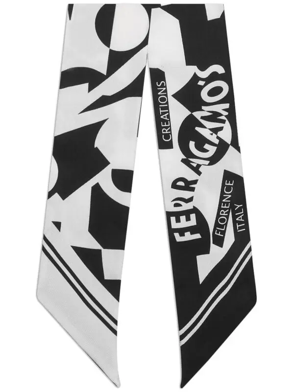 FERRAGAMO Logo-print Silk Scarf