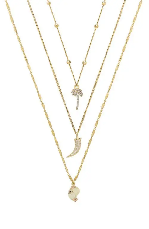 Ettika Set Of 3 Tropical Necklaces - Gold