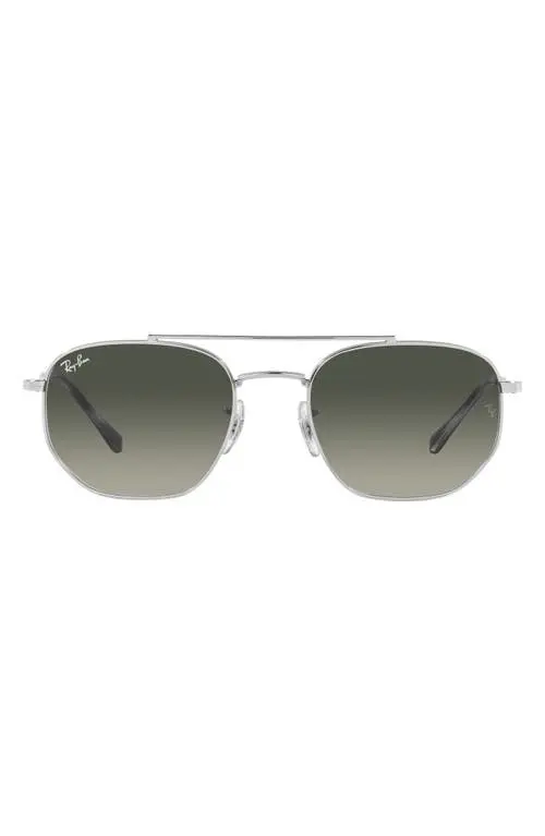 Ray-ban 57mm Gradient Aviator Sunglasses - Silver