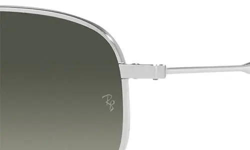 Ray-ban 57mm Gradient Aviator Sunglasses - Silver