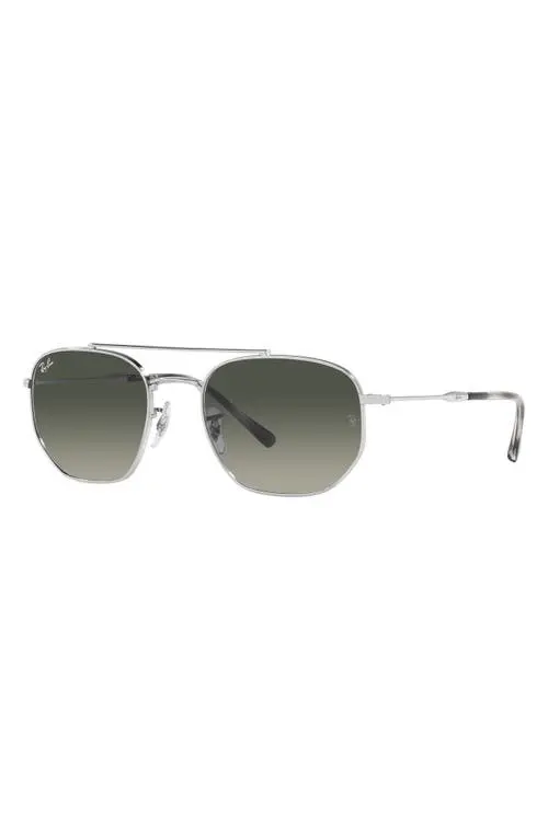 Ray-ban 57mm Gradient Aviator Sunglasses - Silver