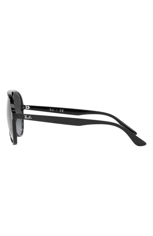 Ray-ban 57mm Gradient Aviator Sunglasses - Black/grey Gradient