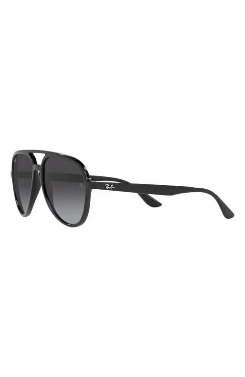 Ray-ban 57mm Gradient Aviator Sunglasses - Black/grey Gradient
