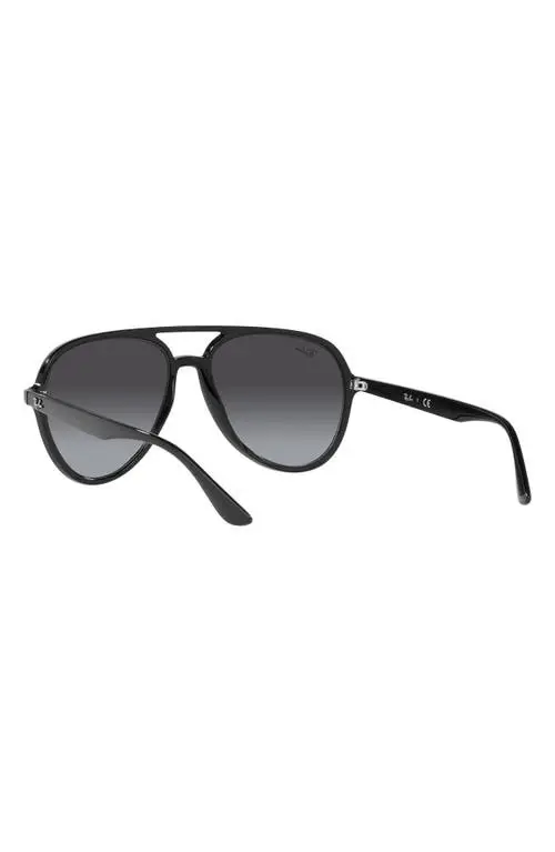 Ray-ban 57mm Gradient Aviator Sunglasses - Black/grey Gradient