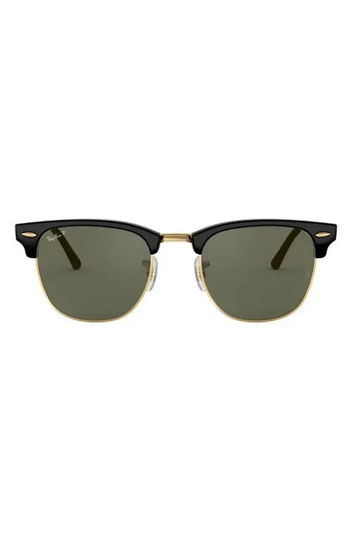 Ray-ban Clubmaster 55mm Polarized Square Sunglasses - Black