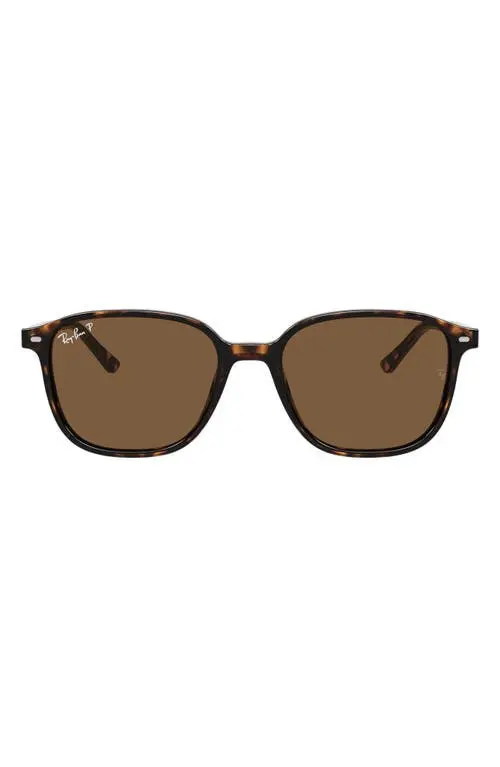 Ray-ban 53mm Polarized Square Sunglasses - Havana/brown