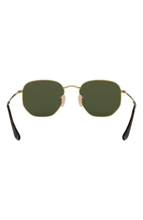 Ray-ban 51mm Polarized Octagon Sunglasses - Gold/ Green Polar