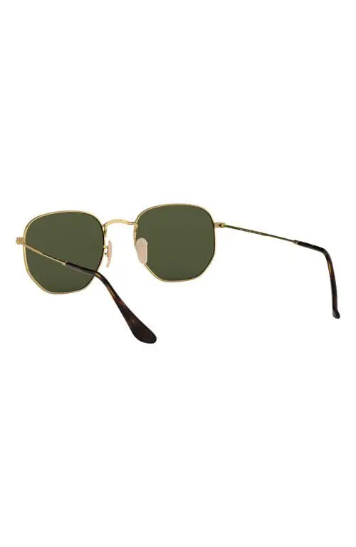 Ray-ban 51mm Polarized Octagon Sunglasses - Gold/ Green Polar