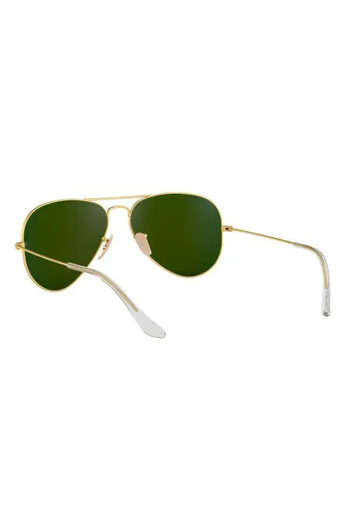 Ray-ban Standard Icons 58mm Mirrored Polarized Aviator Sunglasses - Gold/blue Mirror