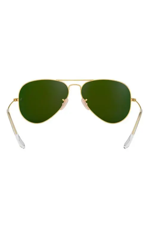 Ray-ban Standard Icons 58mm Mirrored Polarized Aviator Sunglasses - Gold/blue Mirror