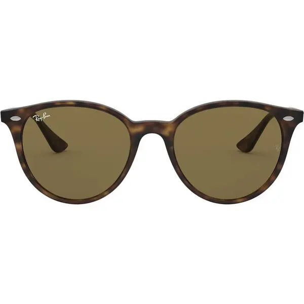 Ray-ban 53mm Polarized Round Sunglasses - Havana/brown Solid