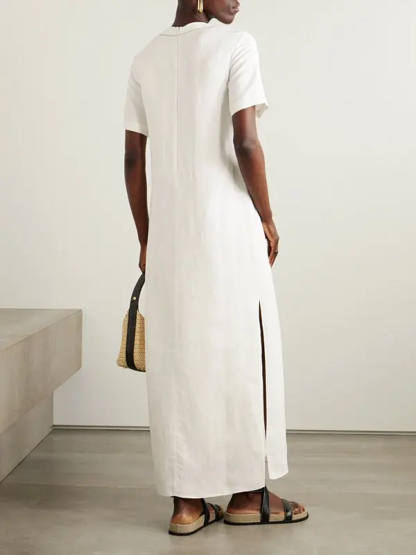 Brunello Cucinelli Bead-embellished Twill Midi Dress - Off-white