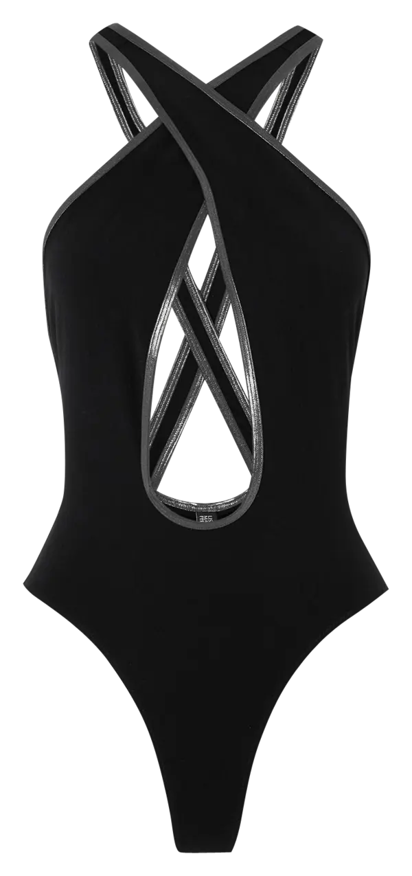 Lisa Marie Fernandez Pretzel Cutout Crepe Swimsuit - Black
