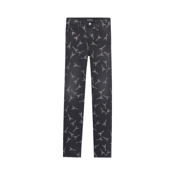 Balenciaga Eiffel Tower Print Slim Jeans
