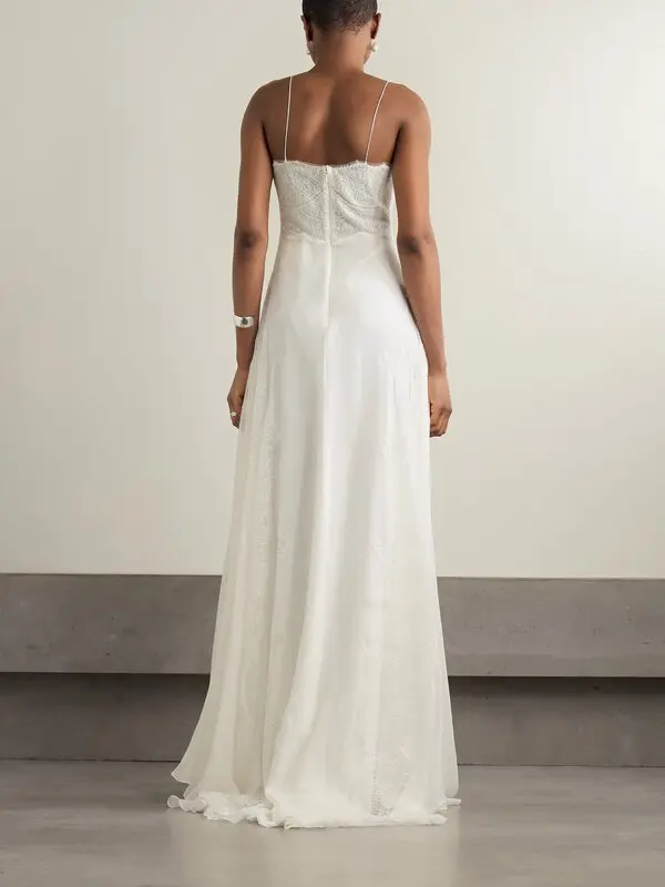 Costarellos Semeli Lace-trimmed Gown