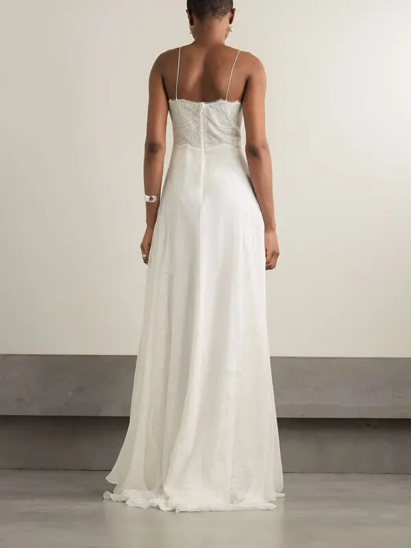 Costarellos Semeli Lace-trimmed Gown