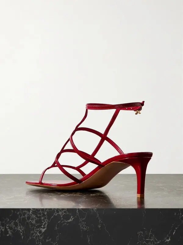 GIANVITO ROSSI 55 Glossed-leather Sandals