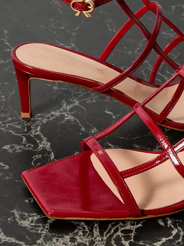 GIANVITO ROSSI 55 Glossed-leather Sandals