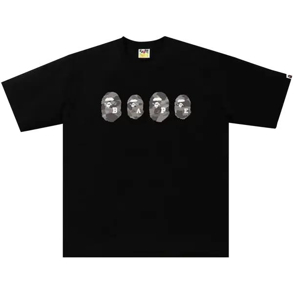 A BATHING APE Color Camo Ape Head Relaxed Tee /grey - Black