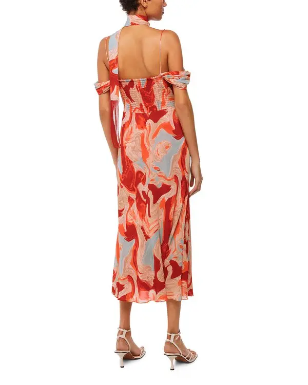 Whistles Marble Print Midi Dress
