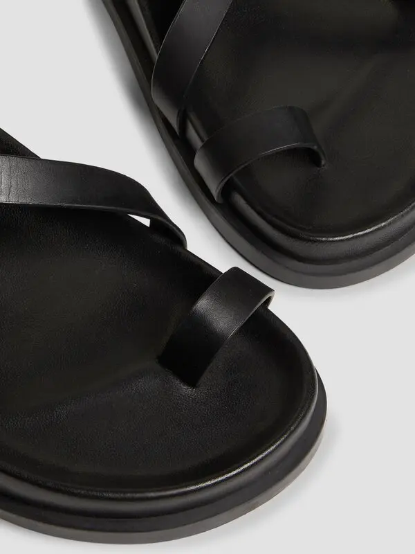 A.emery Jalen Slim Leather Sandals - Black