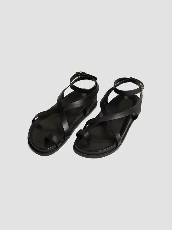 A.emery Jalen Slim Leather Sandals - Black
