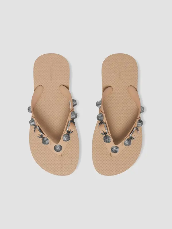 Balenciaga Cagole Thong Sandals - Beige